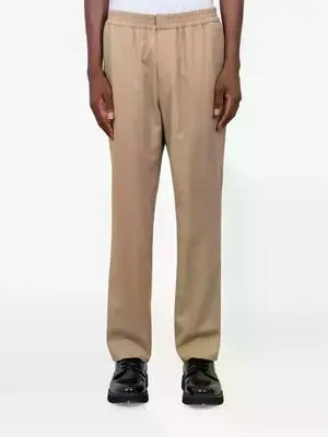 AMI Paris Elasticated-waist Wool Trousers - Neutrals