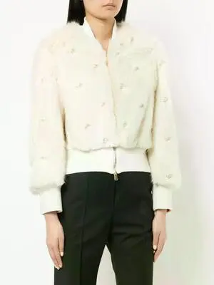 Stella McCartney Embellished Pearl Bomber Jacket