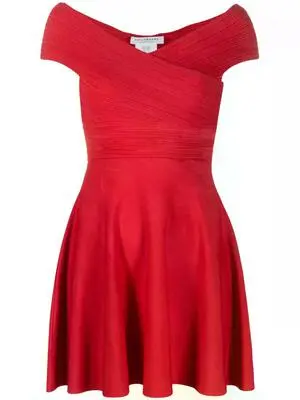 Philosophy Di Lorenzo Serafini Off-shoulder Pleated Mini Dress - Red