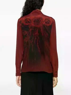 Alberta Ferretti Rose-print Silk Shirt