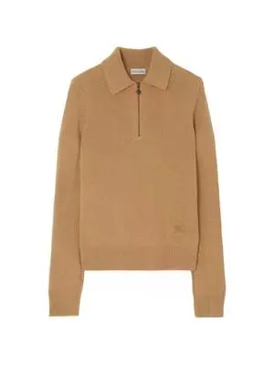 Burberry Long-sleeve Cashmere Polo Shit