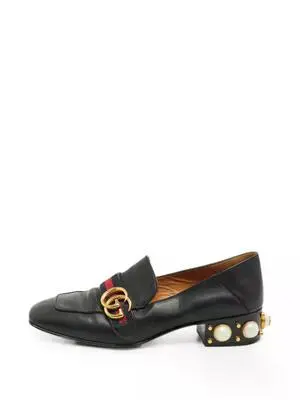Gucci Peyton Pearl-embellished Loafers - Black