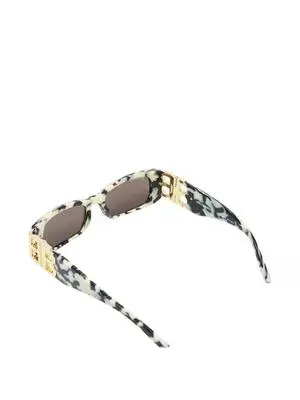 Balenciaga Dynasty Rectangle Frame Sunglasses - Neutrals