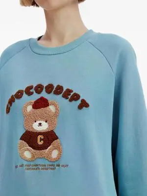 CHOCOOLATE Bear-embroidered Raglan-sleeved Sweatshirt