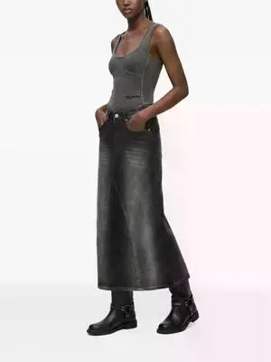 Karl Lagerfeld Ribbed Knit Bodysuit - Grey