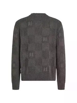 Karl Lagerfeld Monogram Checked Cotton Sweater