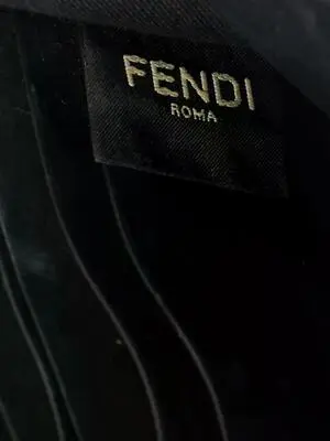 Fendi Zucca-embossed Leather Crossbody Bag - Black