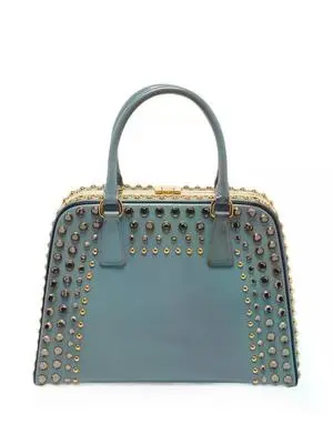 Prada Pyramid Frame Crystal-embellished Tote Bag