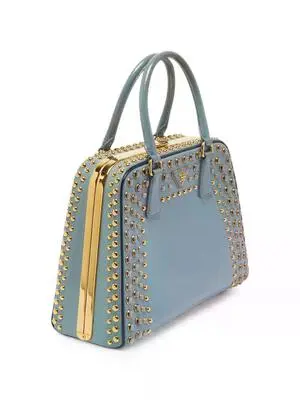 Prada Pyramid Frame Crystal-embellished Tote Bag