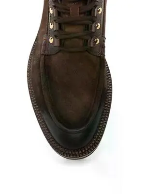 Santoni Lace-up Panelled Boots