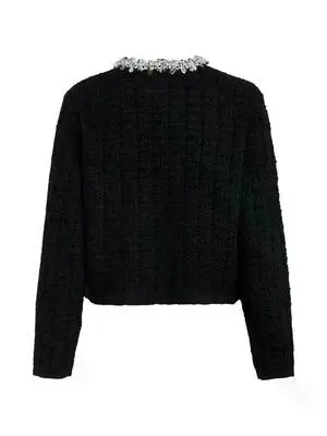 Karl Lagerfeld Faux-pearl Embellished Bouclé Cardigan
