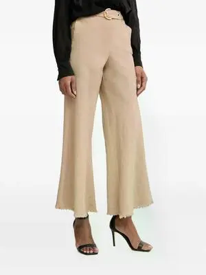 Pinko Belted Frayed-hem Trousers