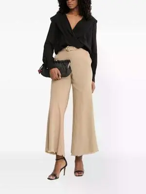 Pinko Belted Frayed-hem Trousers