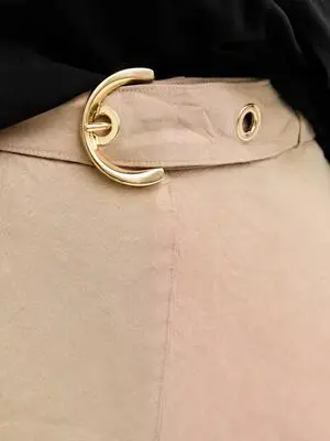 Pinko Belted Frayed-hem Trousers