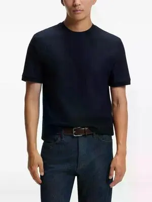 BOSS Geometric-jacquard T-shirt In Cotton
