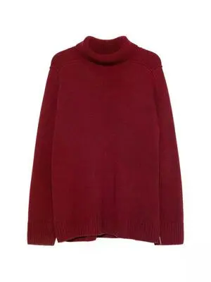 Eric Bompard Split-sleeve High-neck Sweater - Red