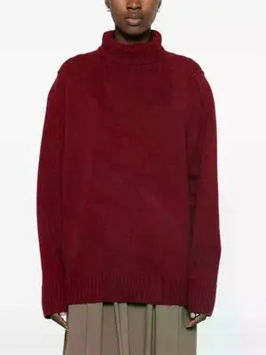 Eric Bompard Split-sleeve High-neck Sweater - Red