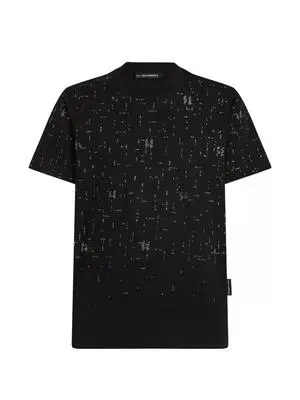 Karl Lagerfeld Rhinestone-embellished Monogram Cotton T-shirt - Black