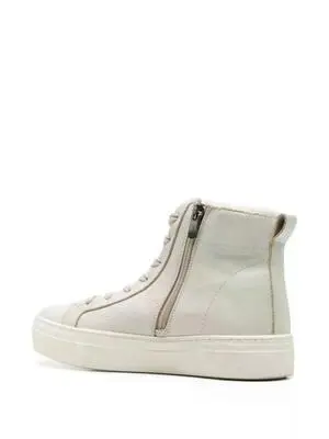SERGIO MORETTI FIRENZE High Top Lace-up Sneakers With Shearling Lining