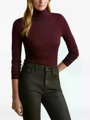 Ralph Lauren Logo-plaque Ribbed-turtleneck Top