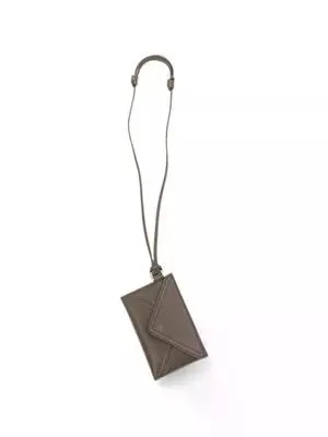 AMI Paris Etienne Envelope-style Leather Card Holder - Brown