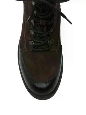 SERGIO MORETTI FIRENZE Lace-up Panelled Ankle Boots - Brown