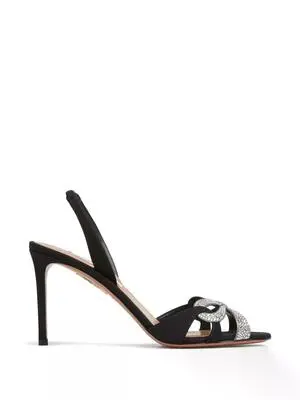 AQUAZZURA Crystal-embellished Slingback Pumps - Black