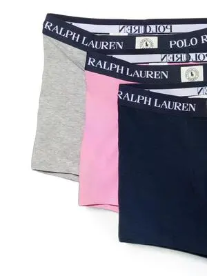 Polo Ralph Lauren Logo-waistband Boxer Briefs Set Of Three - Grey