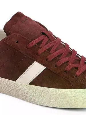 D.a.t.e. Suede Panelled Low Top Sneakers - Red