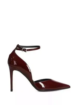 CHANTAL Buckled Patent-finish Pumps - Red