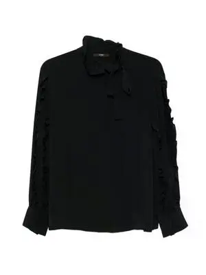 Seventy Ruffle-trim Pussy-bow Blouse - Black