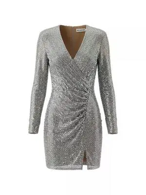 SELF-PORTRAIT Rhinestone-embellished Wrap-style Dress