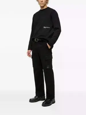 Karl Lagerfeld Relaxed Long-sleeved Seamed T-shirt - Black