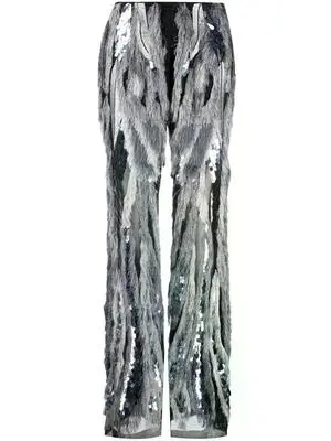 Alberta Ferretti Sequin-embellished Palazzo Pants - Black