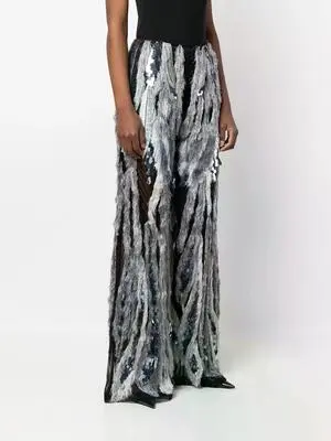 Alberta Ferretti Sequin-embellished Palazzo Pants