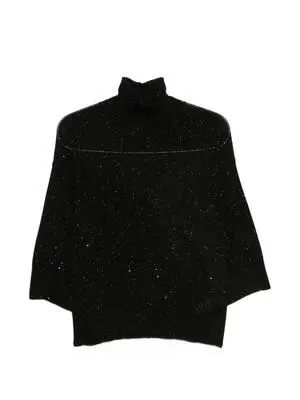 Fabiana Filippi Sequin-embellished Roll-neck Sweater - Black
