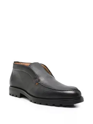 Santoni Round-toe Leather Loafers