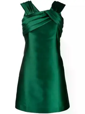 Alberta Ferretti Pleated Mikado Minidress