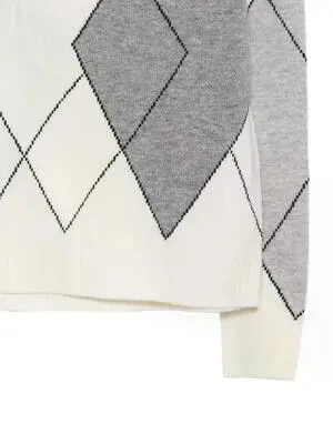 Seventy Argyle Pattern Roll Neck Sweater