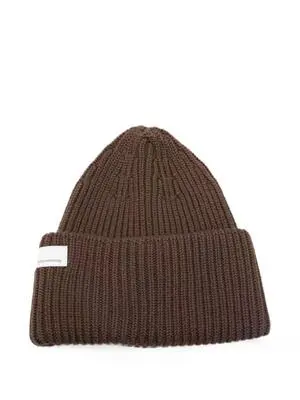 NINE:INTHE:MORNING Ribbed-knit Beanie Hat - Brown