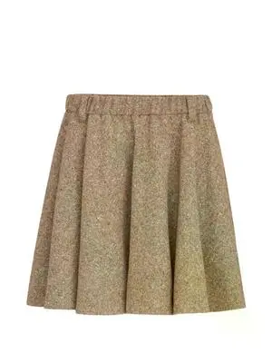 Brunello Cucinelli Virgin Wool Donegal Mini Circle Skirt With Monili