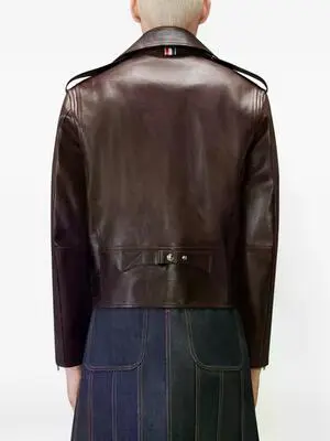Thom Browne Belted Leather Biker Jacket