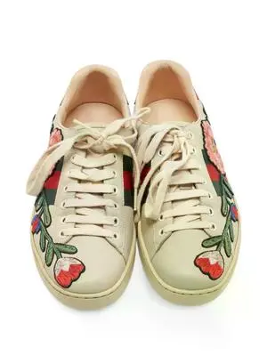 Gucci Ace Floral-embroidered Sneakers