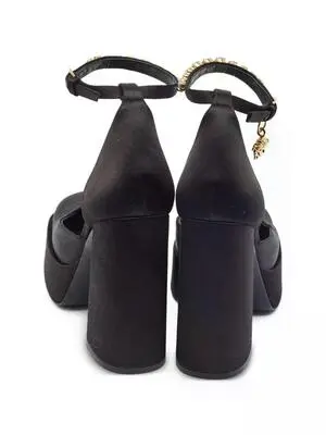 Versace Medusa Embellished Platform Block Heel Pumps
