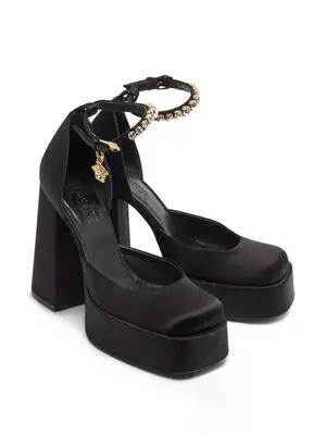 Versace Medusa Embellished Platform Block Heel Pumps