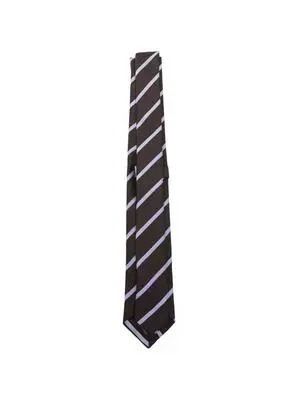THE FRANKIE SHOP Diagonal-stripe Tie - Brown