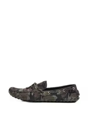 LOUIS VUITTON Hockenheim Leather Loafers - Grey
