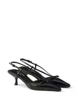 Prada Brushed Leather Slingback Pumps