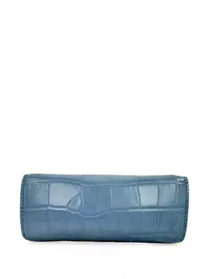 By Far Crocodile-embossed Top Handle Bag - Blue