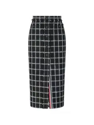 Thom Browne Windowpane Houndstooth Tweed Skirt